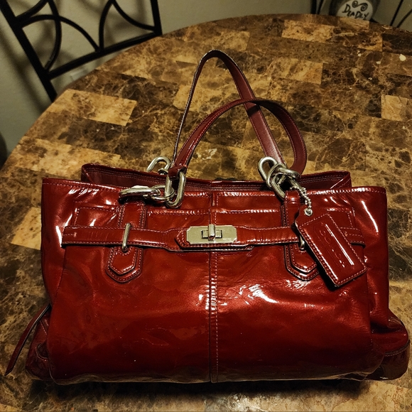 Coach | Bags | Coach Patent Leather Ruby Red Bag | Poshmark